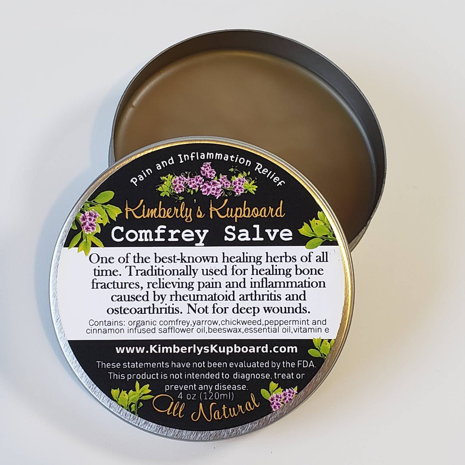 Comfrey Herbal Salve for arthritis pain, joint inflammation and healin ...